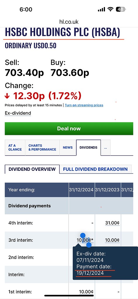 Incorrect HSBC Holdings PLC dividend entry - Bug Reports - StocksCafe Forum